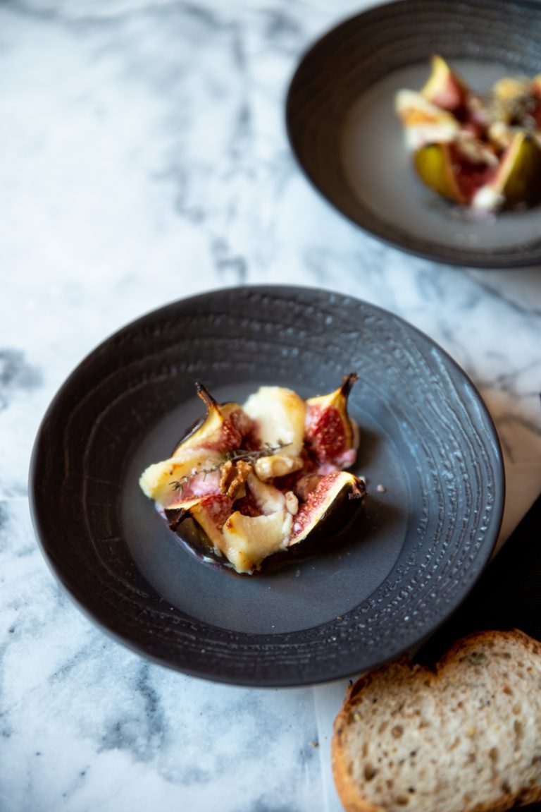 Figues chèvre miel au four - Mes gougères aux épinards